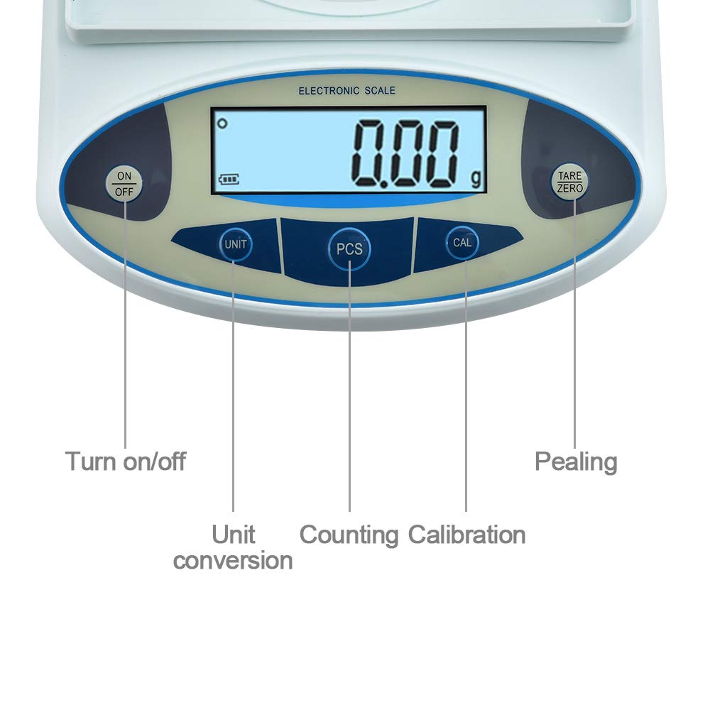 KOOKYOU Lab Analytical Electronic Balance Scale 0.01/5000 Gram Scale Laboratory Balance Digital Kitchen Balance Scale Jewelry Gold Scale Precision Balance