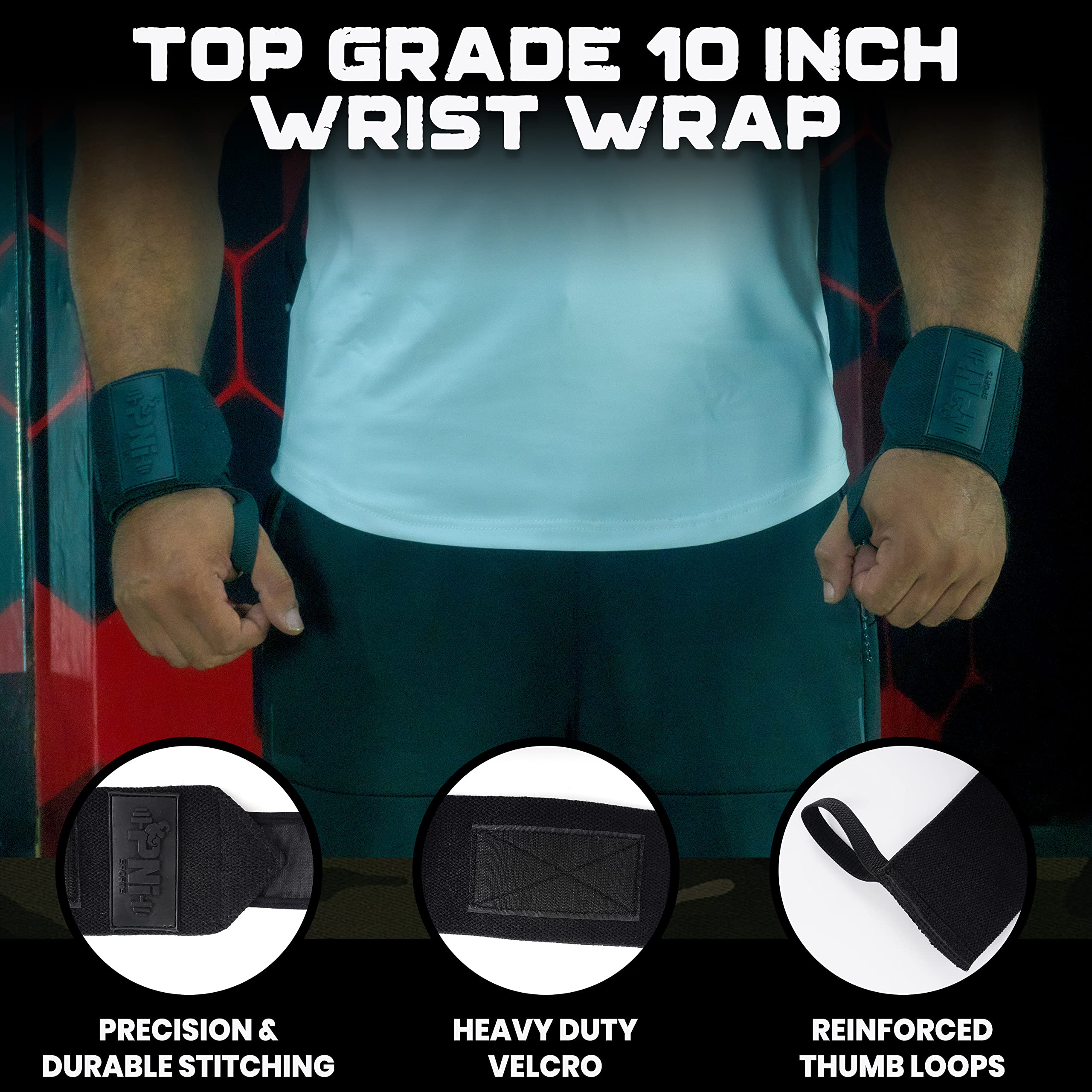 PNI Wrist Wraps β Wrist Wraps for Weightlifting, Workouts and Powerlifting | Gym Accessories and Stuff | Wristbands Heavy Duty
