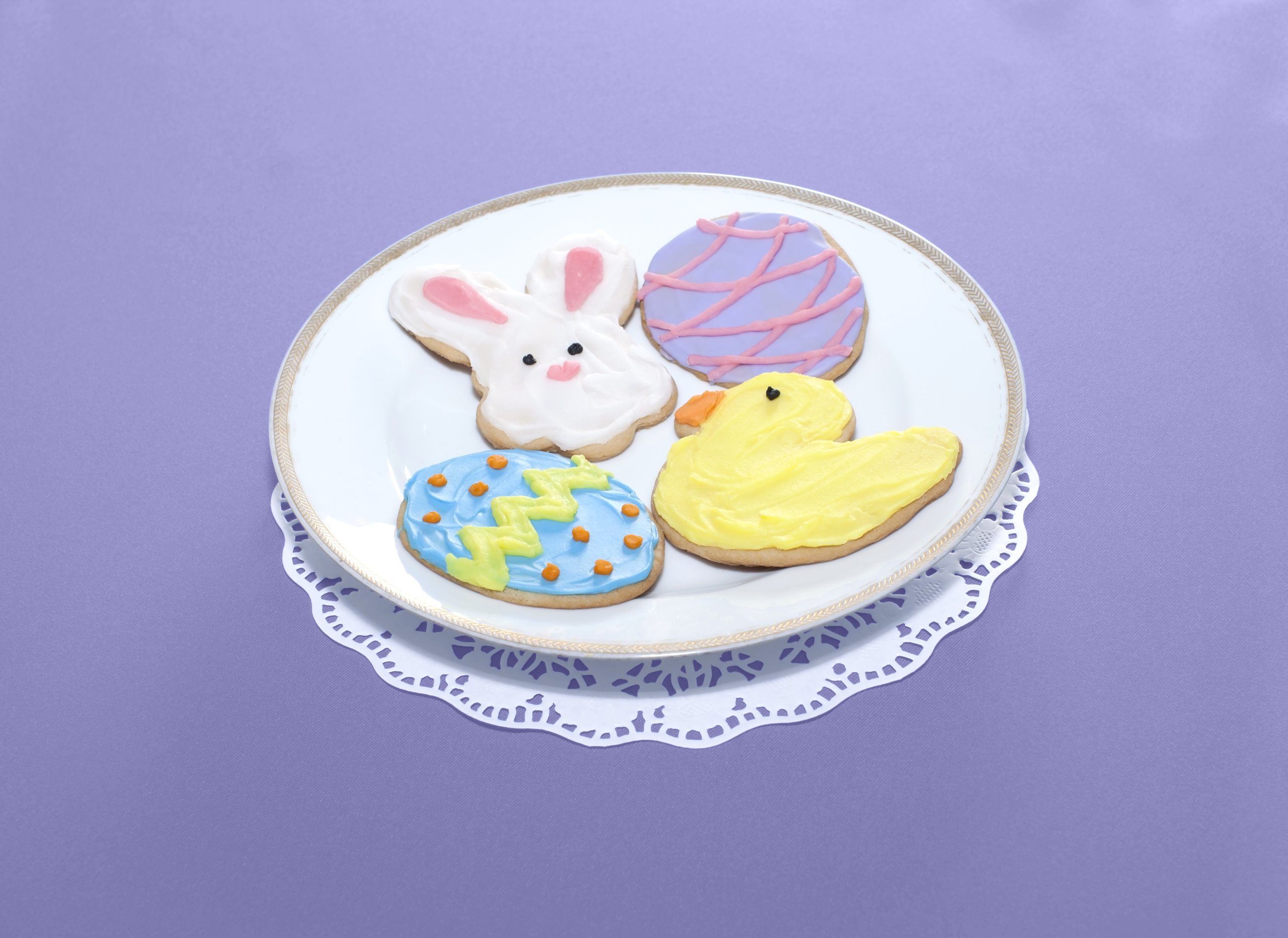 Mrs. Fields Easter Cookie Cutter Grid with Egg, Bunny and Chick Pattern