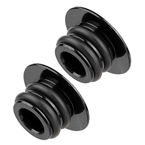 Metal Handlebar End Plug, Handle 1 Pair Easy to Replace Lightweight with Rubber Snap for Mountain and Road Bikes(Black)