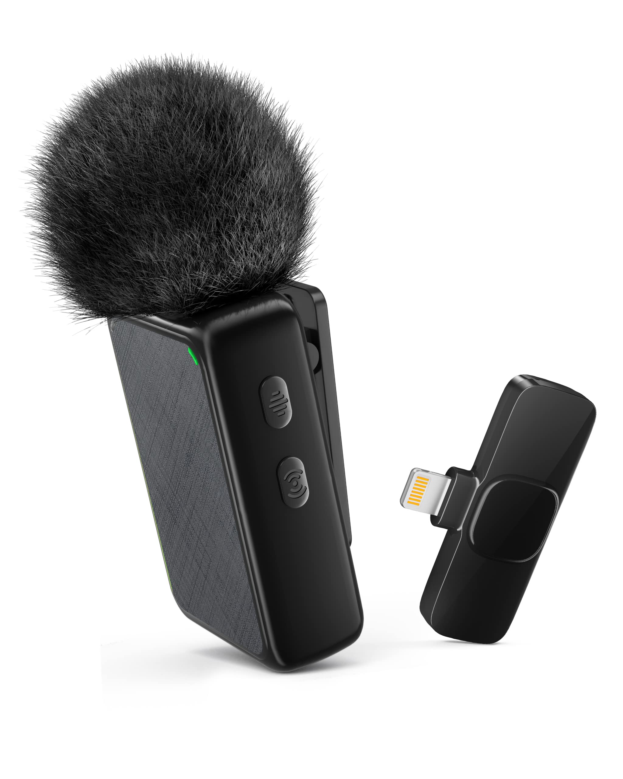 OSTlab Super Clear Audio Wireless Lavalier Microphone for iPhone with Noise Cancelling, 70ft Transmission, 20H Battery Life, Auto Sync, Microphones for YouTube Interview Vlog Livestream & Podcast