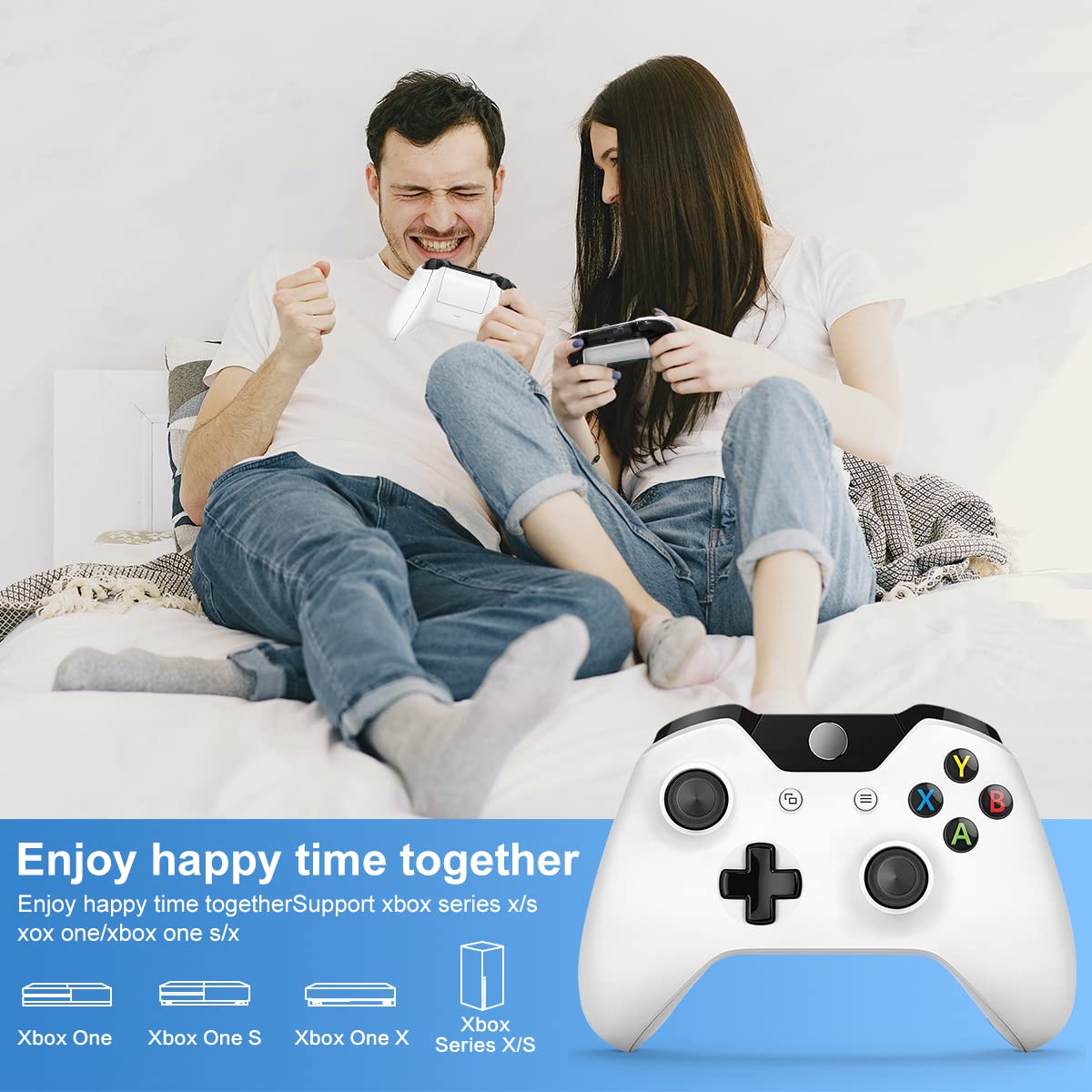 SANGDER Wireless Controller for Xbox One Game Controller Compatible with Xbox One/One S/One X/One Series X/S/Windows 7/8/10, with 3.5mm Audio Jack, White