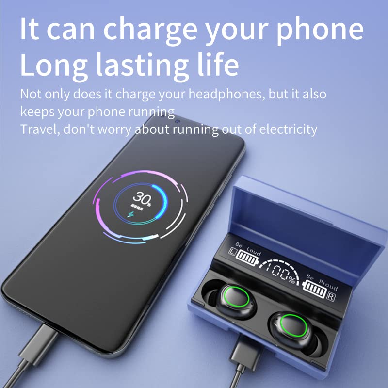 TCDSTAR Original Factory TWS Bluetooth 5.2 LED 9D Stereo HiFi Mini Touch Digital Breathing Light in-Ear Sport Earphone