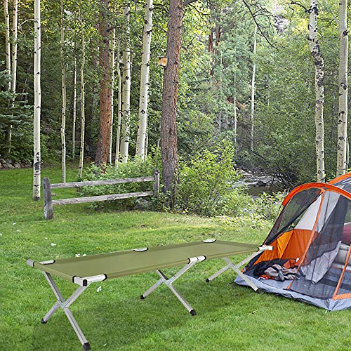 Kcelarec Outdoor Camping Cot, Folding Lightweight Bed Portable Camping Cot with Carry Bag for Adults Hiking Hunting Traveling