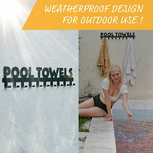 Star Splash Pool Towel Rack β Outdoor Towel Rack Holder & Swimming Pool Accessories, Pool Towel Hanger, Towel Drying Rack Pool Decor, Rust Proof Pool Signs and Decor Outdoor & Inside with 10 Hooks