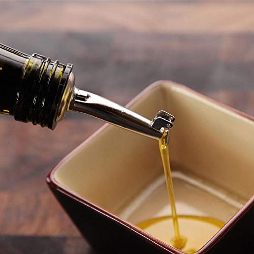 Pour Spouts for Olive Oil Pourer 7 Pcs Free flow Pourers Rubber Stoppers Sets for Liquor Spirits Wine Alcohol Syrup Bottles Drizzle Drip Spout Bottle Speed Pourer