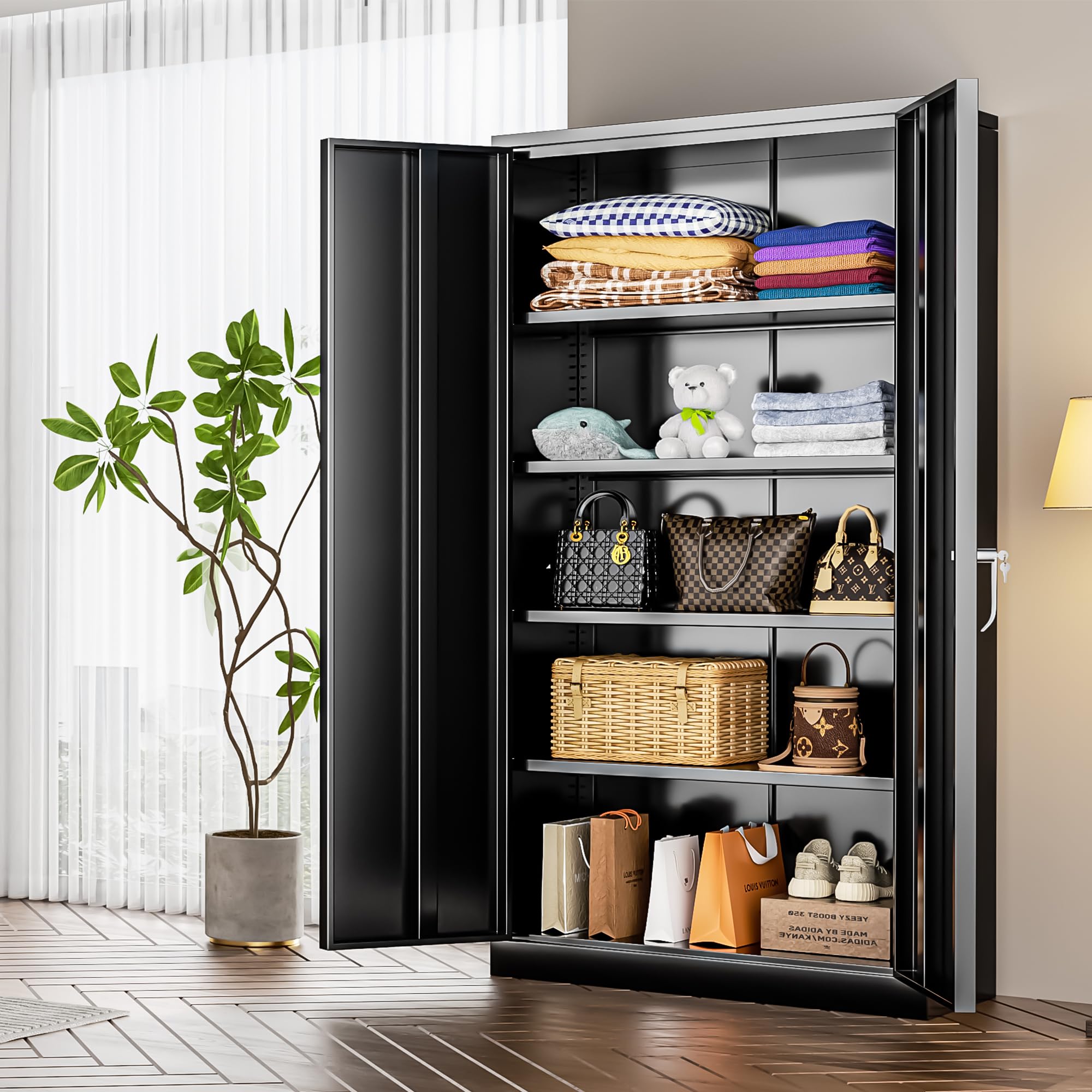 INTERGREAT Metal Locker for Bedroom,Steel Storage Lockers for Toys,Clothes