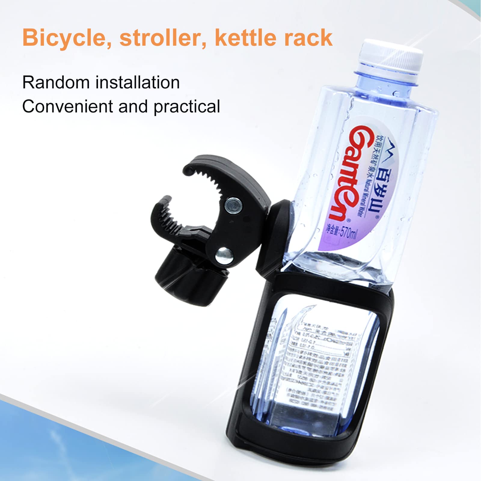 Rumtut Stroller Cup Holder, Bike Cup Holder, 2 in 1 Universal Cup Holder for Stroller, Bike, Wheelchair, Roller, Black