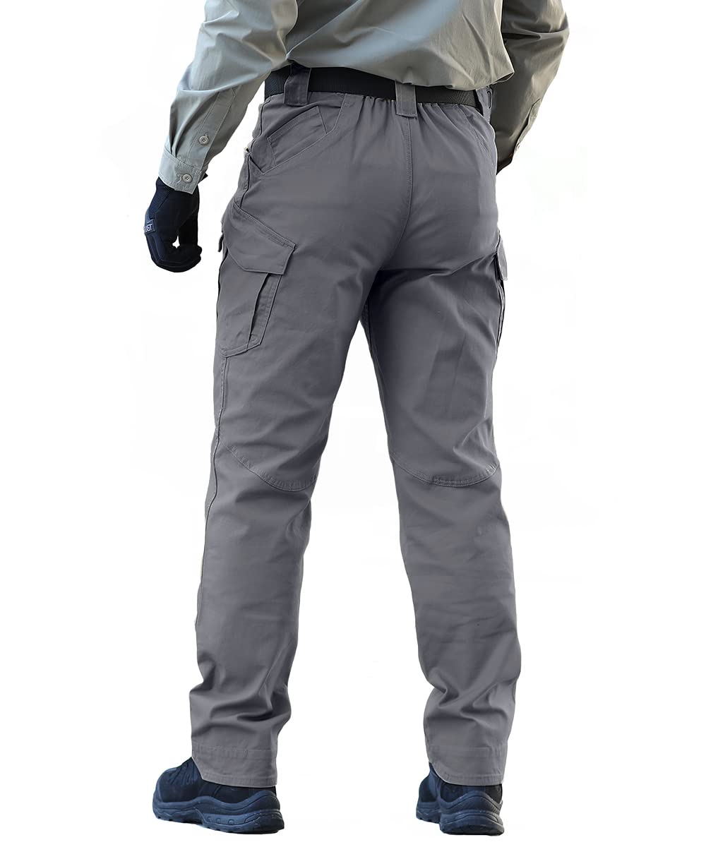 NAVEKULL Men's Work Cargo Pants Lightweight Tactical Pants for Men Stretch Cotton Military Army Combat Slim Fit Hiking Outdoor Trousers with Multi Zipper Pockets