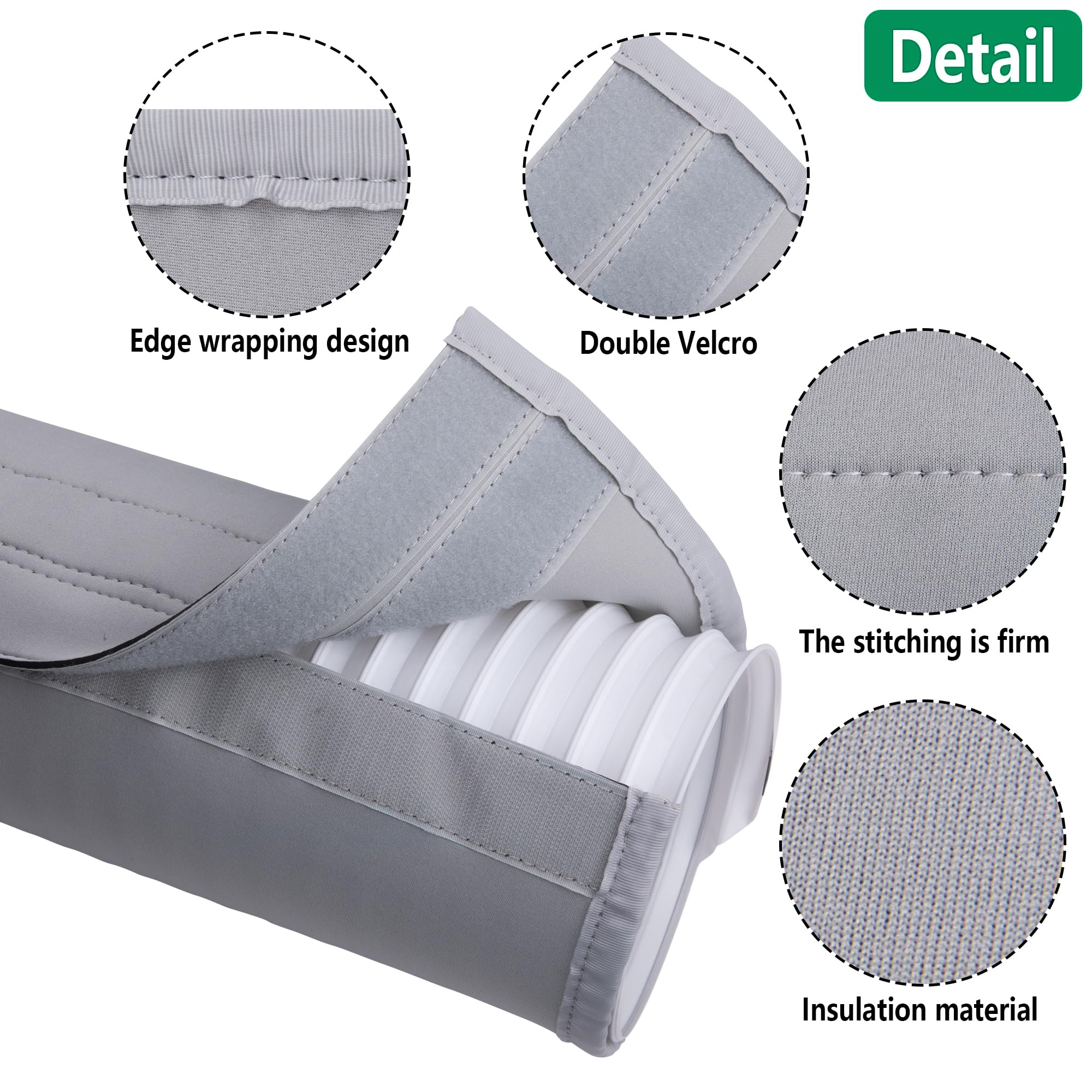RunNico Portable AC Hose Cover, Thick Air Conditioner Hose Wrap,Insulated Hoses Duct Vent Cover, AC Hose Insulation Sleeve for 5" & 5.9" Diameter Exhaust Hoses Tube