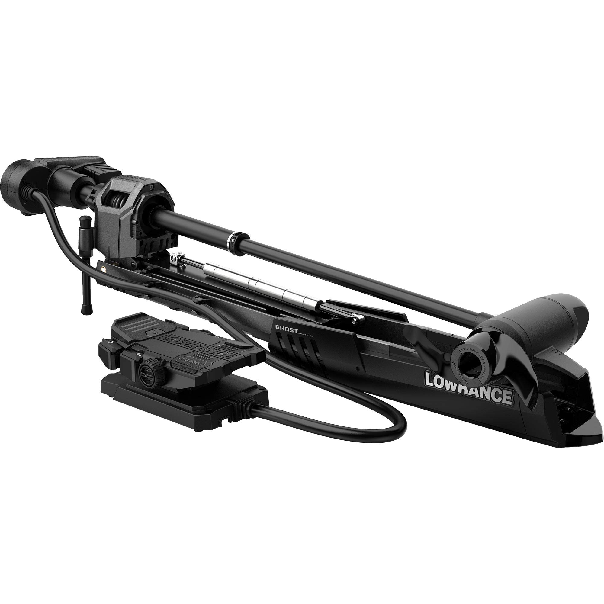 Lowrance Ghost - Freshwater Trolling Motor, 52" Shaft, Bow Mount, 97/120 lbs Thrust with Configurable Foot Pedal, HDI Sonar