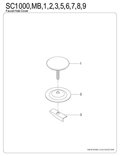 Kingston Brass SC1006 Studio Sink Faucet Hole Cover, 2-Inch Diameter, Polished Nickel