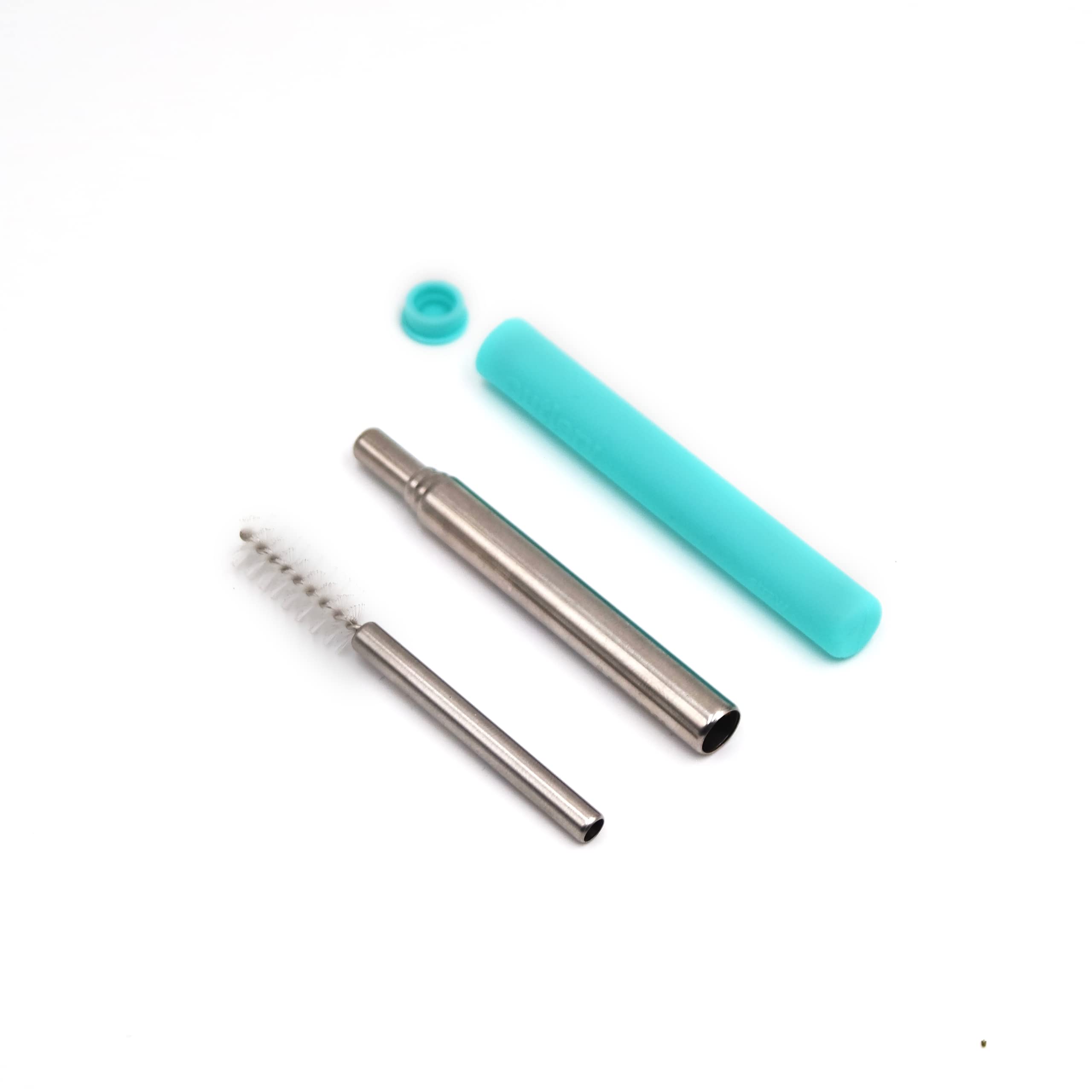 Outlery | Collapsible, Reusable Straw for Travel and Day Trips - an Environmentally Friendly, Stainless Steel Metal Straw with a Telescopic Portable Design