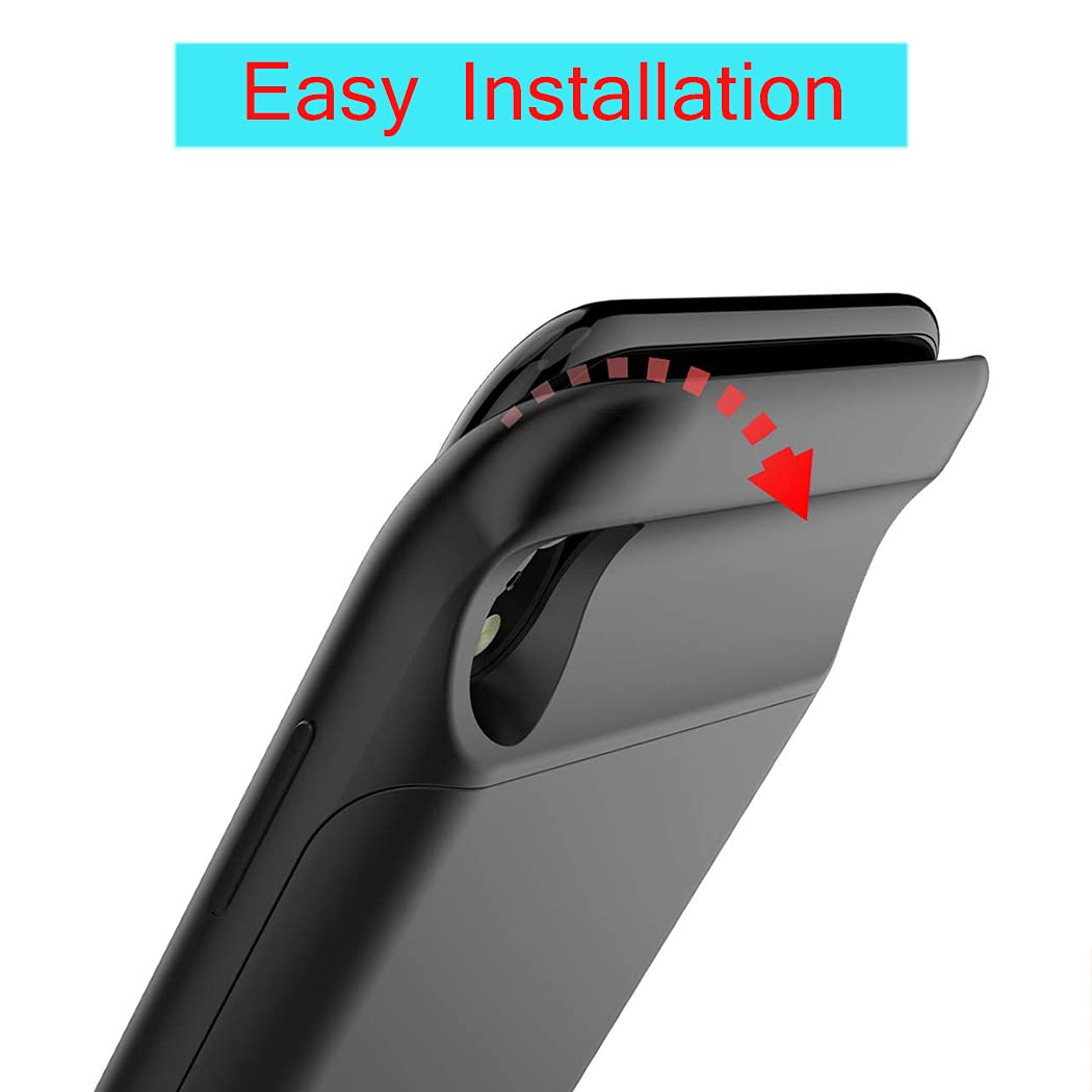 UNLOU Battery Case for iPhone 11 Pro Max, 8500mAh Rechargeable Portable Charging Case for iPhone 11 Pro Max (6.5 inch) Extended Battery Pack Protective Charger Case (Black)