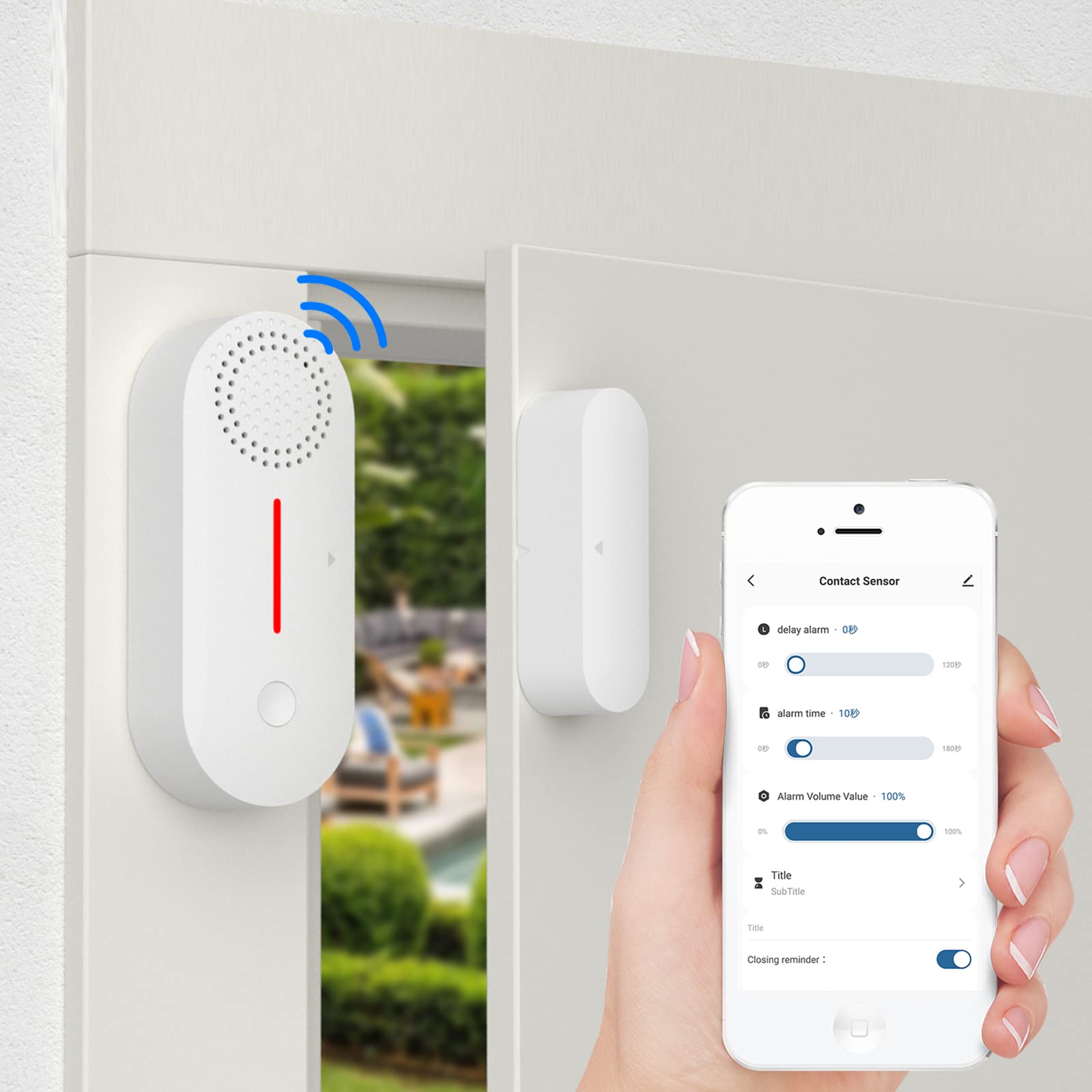 SEHOMY WiFi Door Open Sensor Alarm 120 db Loud (Timed Arming and disarming), Smart Window Alarms for Home Security, App Control Realtime Burglar Alert Compatible with Alexa Google Assistant