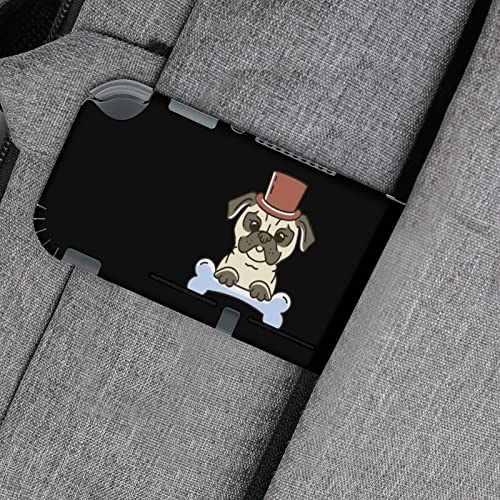 Pug Gentlemen Dog Bones Decal Stickers Cover Set Full Wrap Skin for Switch Protection Faceplate Sticker for Switch