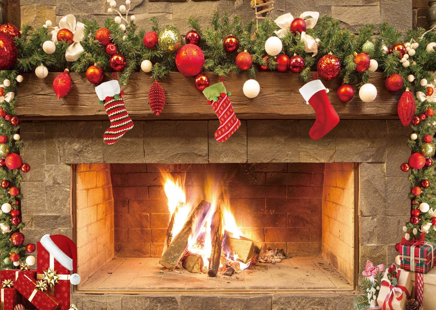 LTLYH 5x3ft Burning Firewoods Photography Backdrop Winter Christmas Fireplace Flaming Woods Background for Kids Children Family Camping Barbeques Party Decor 237…