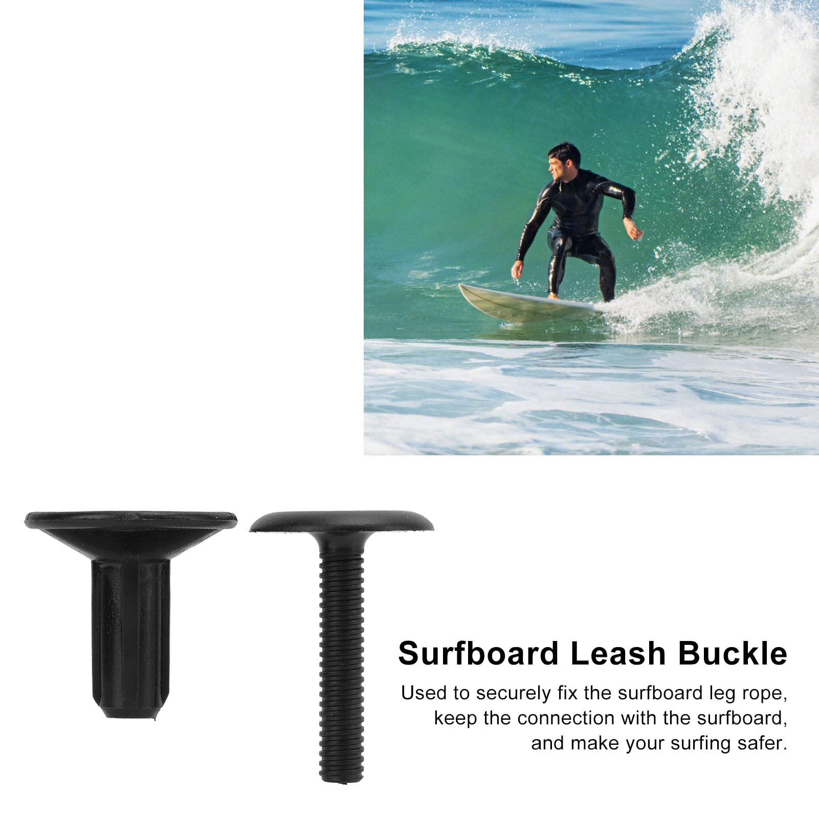 Vifemify Plastic Material Surfboard Rope Plug Surfboard Screw Leg Rope Plug Safety Foot Buckle Surfboard Accessories Wearable and Sturdy