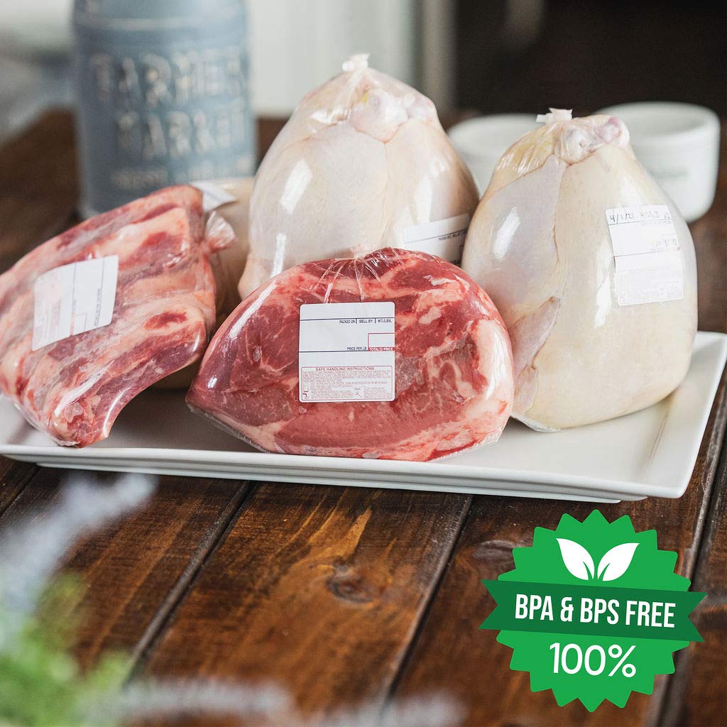 Poultry Shrink Bags (13x20) Zip Ties and Labels, 3 MIL, BPA/BPS Free, MADE IN USA (100)