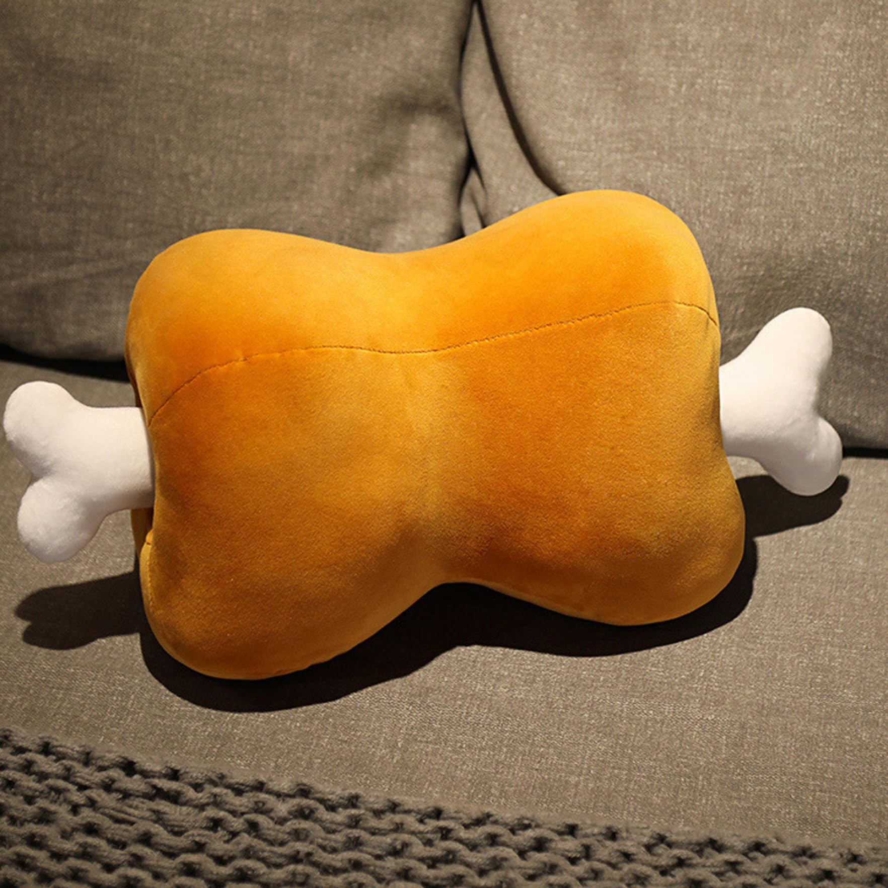 Weduspaty One Piece Plush Bone Pillow with Arm Hole Funny Meat Bone Desk Nap Pillow Stuffed Soft Throw Pillow Doll Separable Plush Pillow Doll Gift for Sleeping, Cuddle Pillow