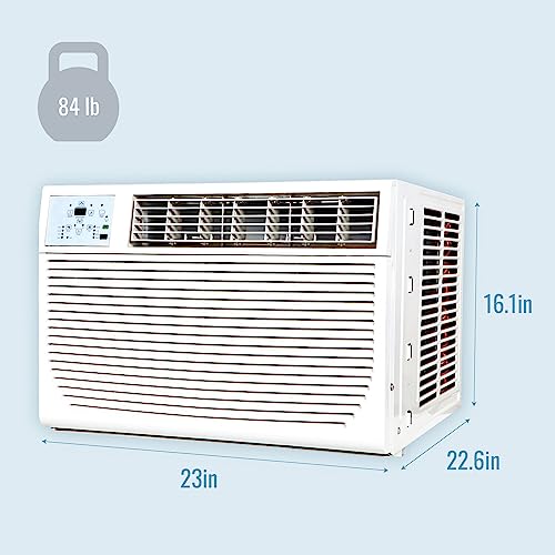Keystone 12,000 BTU 230V Window-Wall Air Conditioner & 11,000 BTU Heater with Smart Remote Control, Window AC and Heater with Dehumidifier Function for Medium Sized Rooms up to 550 Sq.Ft.