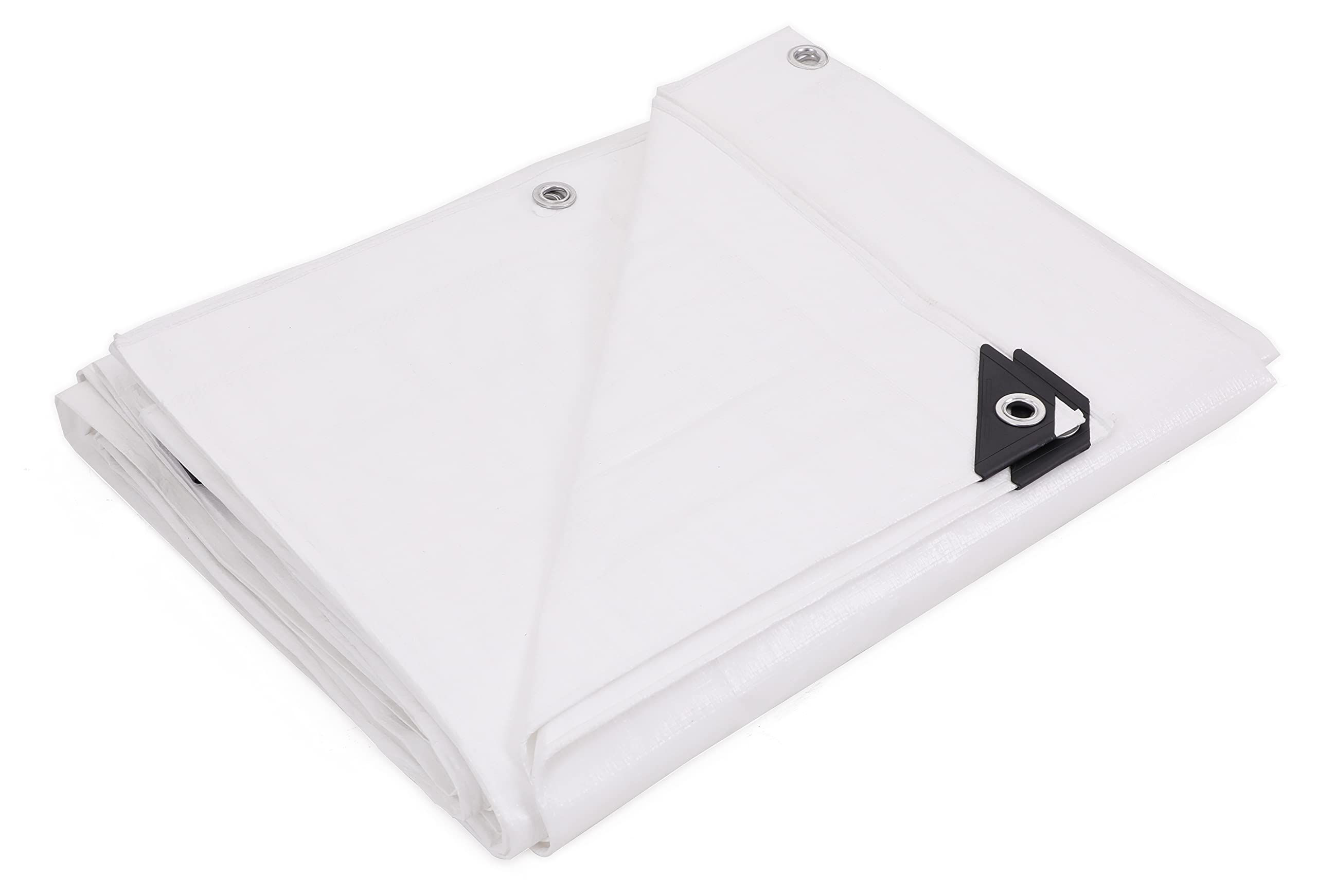 Kotap 8 x 20 Ft. Heavy-Duty Protection/Coverage Tarp, Superior Weave for Greater Longevity 8-mil, Multi-Use, Waterproof, White, 1-Pack (TRW-0820)