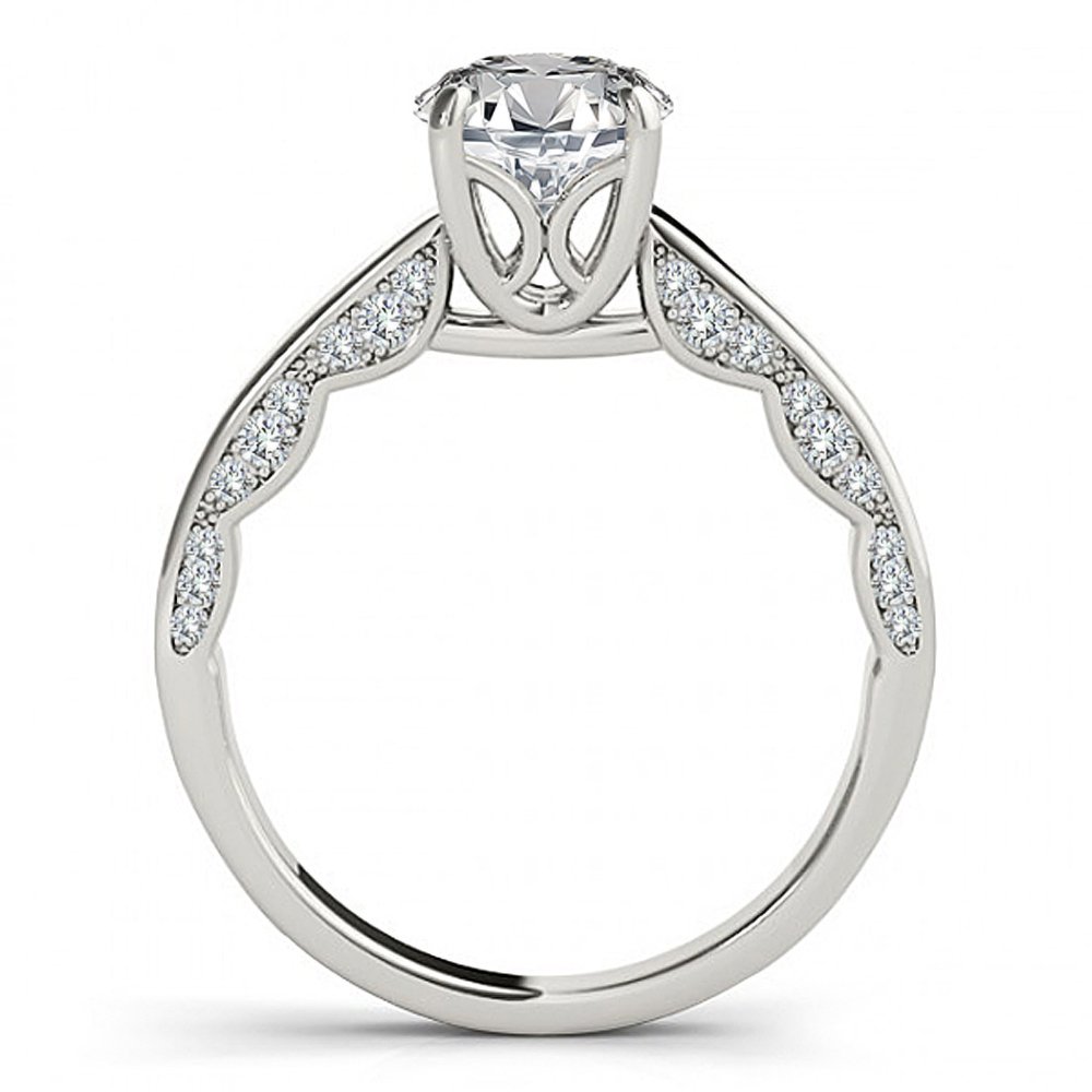 Jascina 1.00 Carat G-H Diamond Vintage Beautiful Solitaire Engagement Wedding Anniversary Ring 14K White Gold
