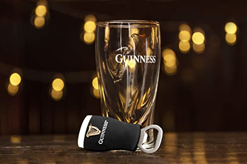 Official Guinness Embossed 450ml Glass and Bottle Opener