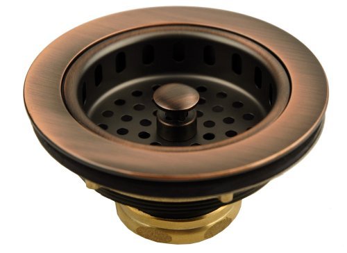 Solid Brass Duo Basket Strainer, for Kitchen Sinks (Antique Copper)