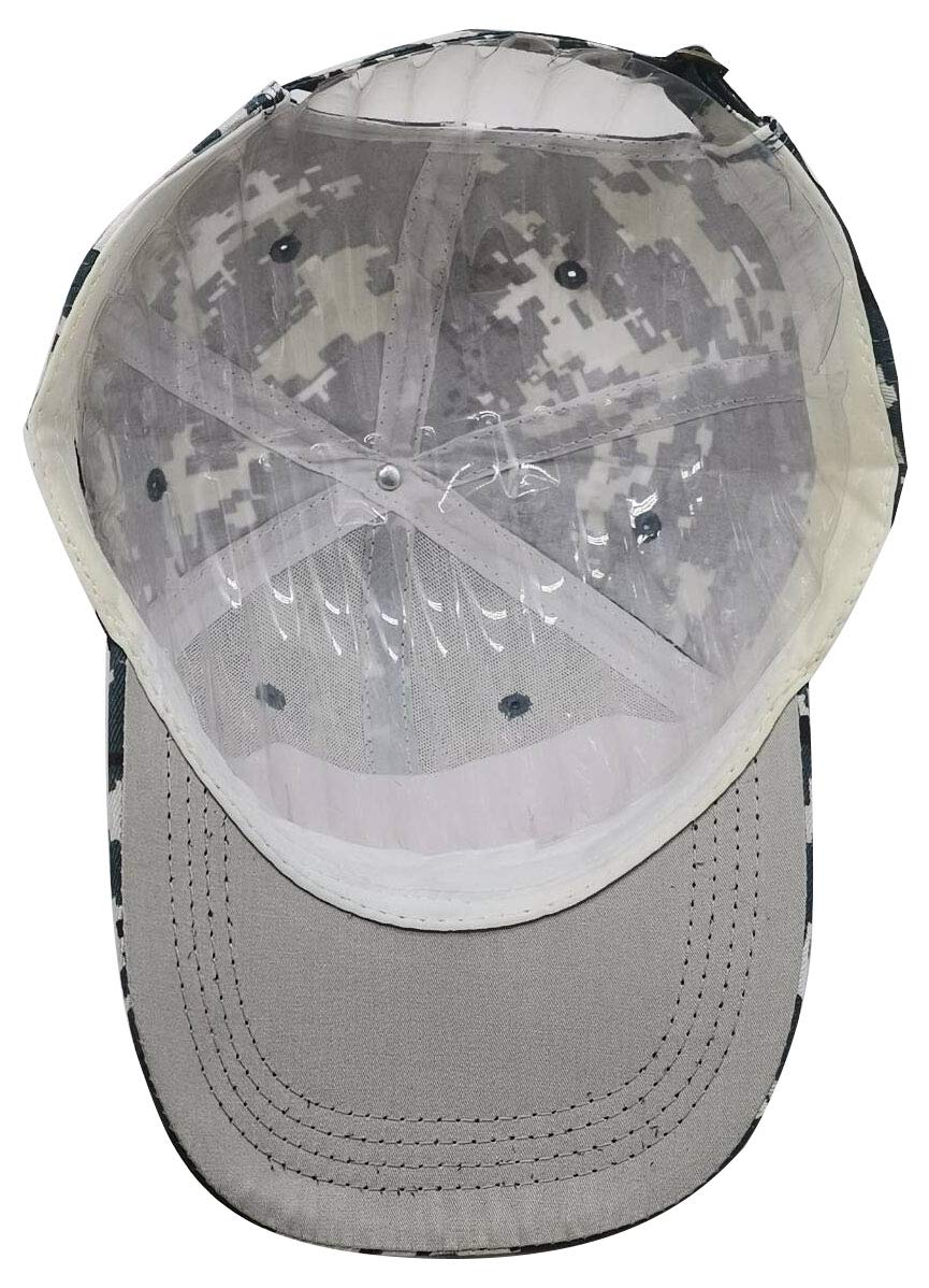 MANMESH HATT USA American Flag Embroidered Hat, Adjustable Washed Distressed Baseball Cap for Men Women (American Flag Camouflage Dark Blue, one Size)