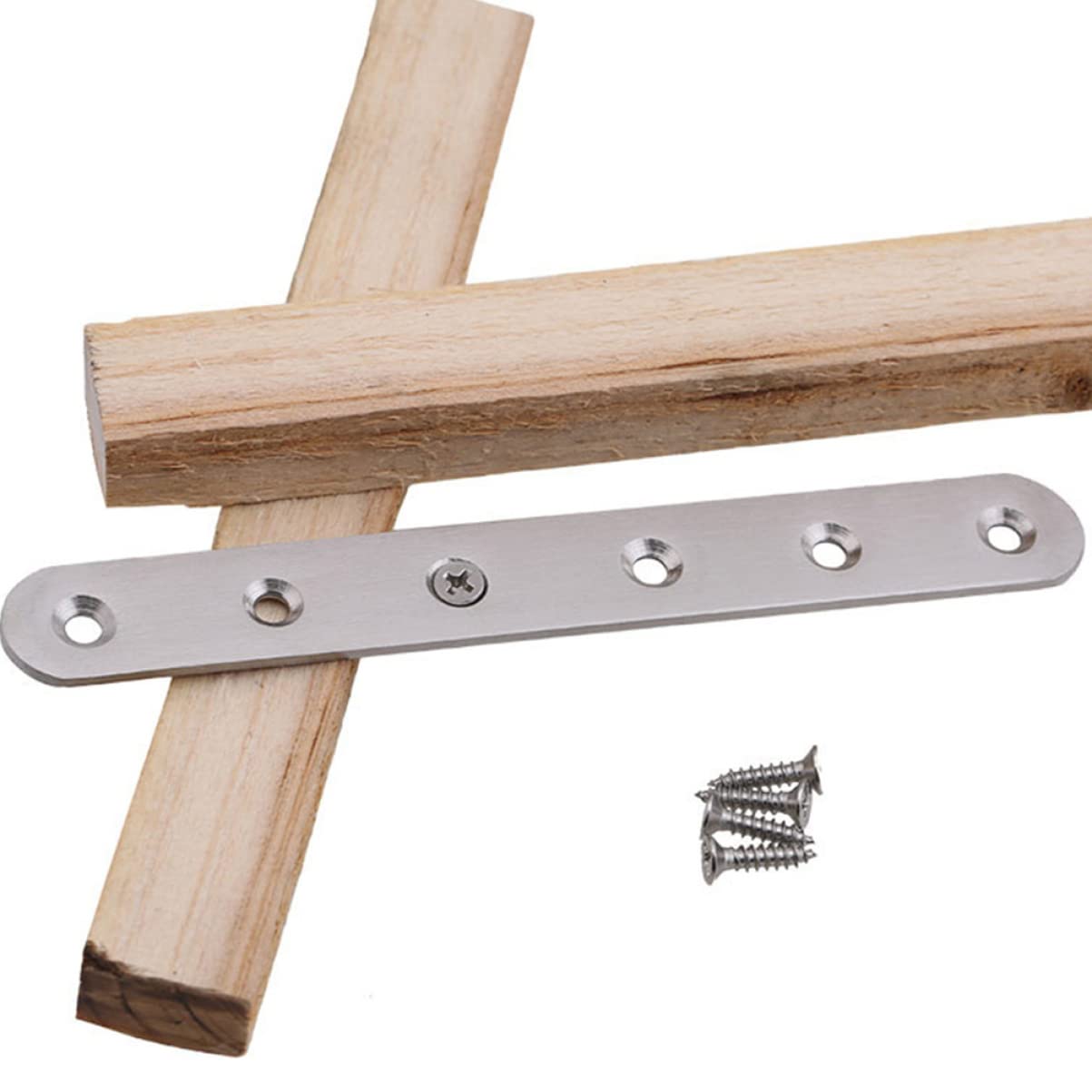 VILLCASE 4pcs Stainless Steel Connection Heavy Duty Shelving Flat Mending Plate Stainless Steel Corner Shelf Support Heavy Duty Shelf Brackets Heavy-duty Bracket Metal Corner Bracket