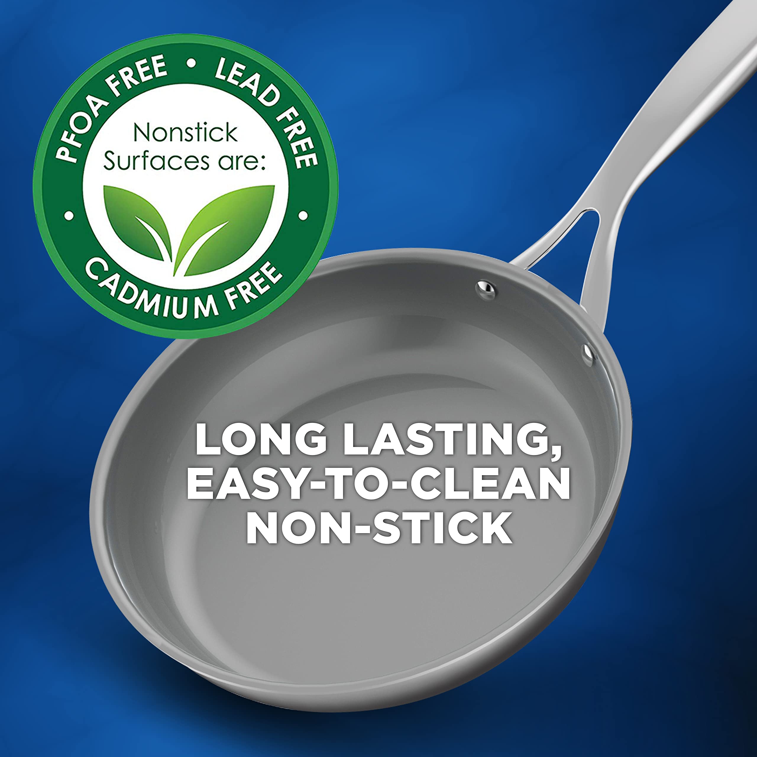 NutriChefKitchen Kitchenware Pots & Pans Set-12-Piece Set Clad Kitchen Cookware w/Steel Handles,Fry Pan Interior Coated w/Prestige Ceramic Non-Stick Coating,Stylish Kitchen Cookware,one size,NCSSX45