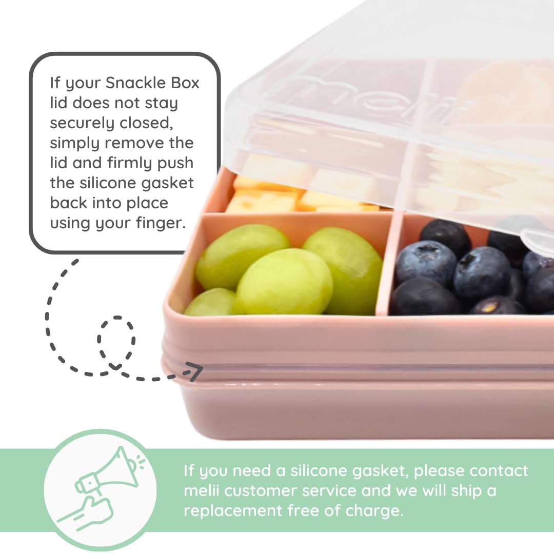 melii Snackle Box β Divided Snack Container, Food Storage for Kids, Removable Dividers, Arts & Crafts, Beads, BPA-Free β 12 Compartments (Pink)