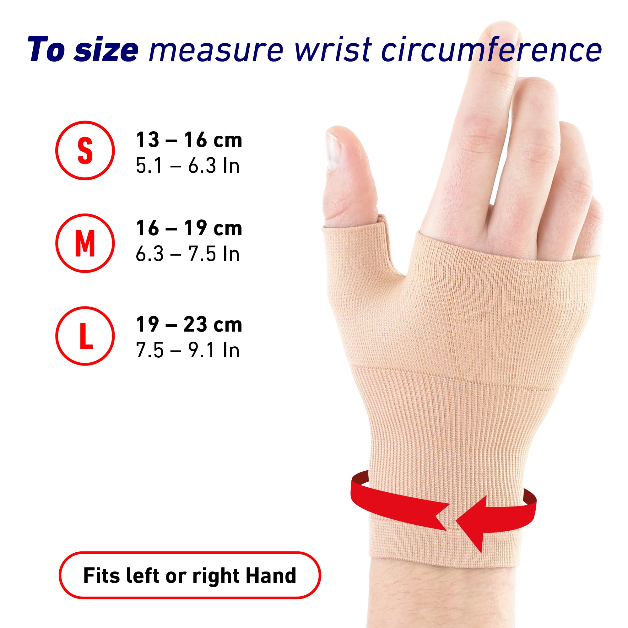 Neo-G Wrist and Thumb Support for Arthritis, Joint Pain, Tendonitis, Sprain - Wrist Brace Wrist Compression Hand Support - S - Beige