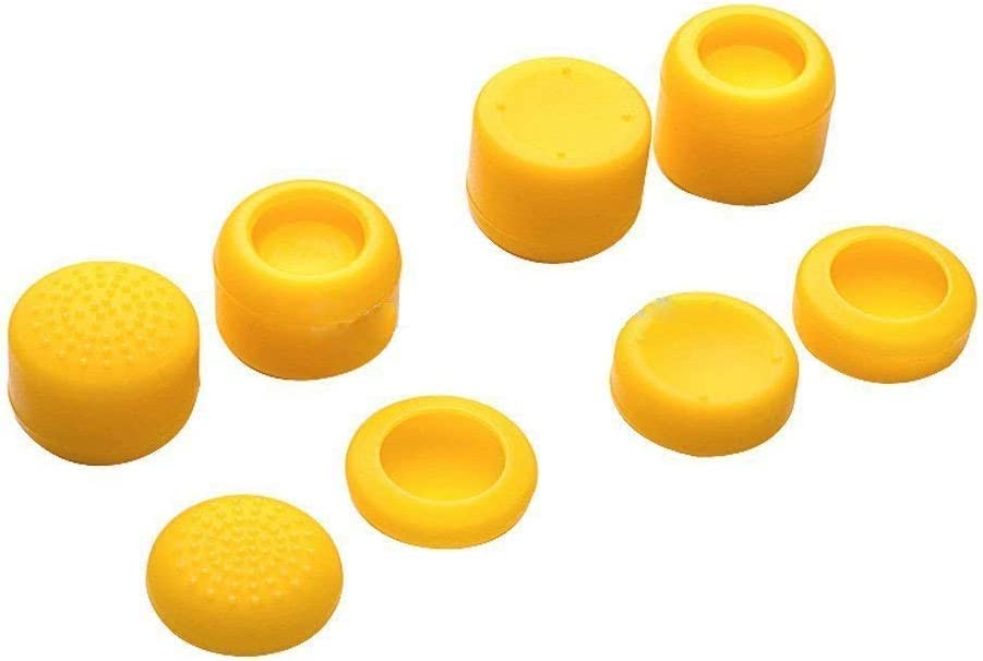 Rymfry Analog Thumb Stick Grips Cap Silicone Thumbsticks Joystick Cap Cover for PS4 PS3 PS2 Switch Pro Xbox one Xbox 360 Wii U Controller - Yellow