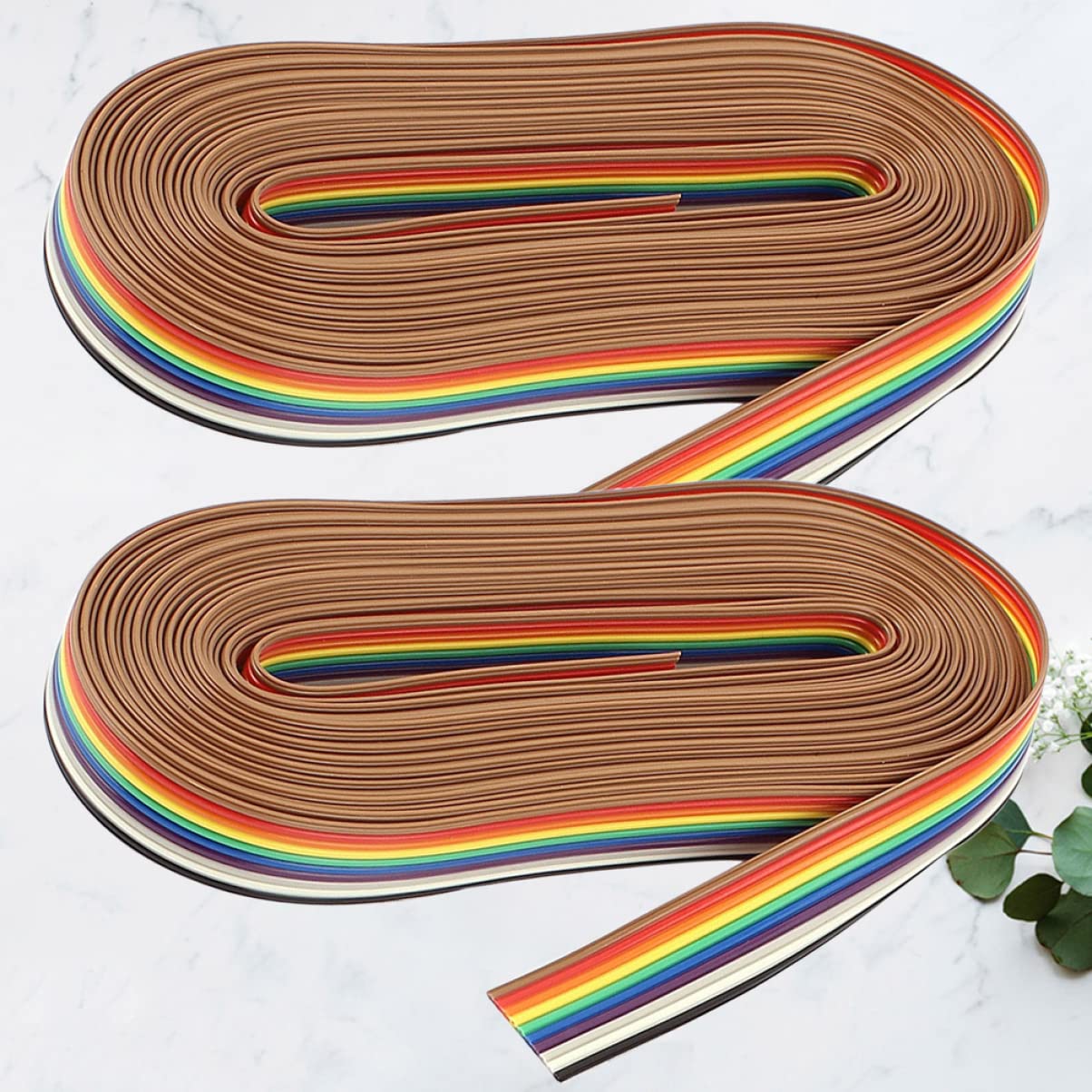 VILLCASE 6 Rolls 10 Y Cable Ribbon Cable Connectors 10 Pin Ribbon Cable TRS Cables Rainbow Ribbon Cable Ribbon Jumper IDC Ribbon Cable Flexible Ribbon Cable Computer Rehearsal Line