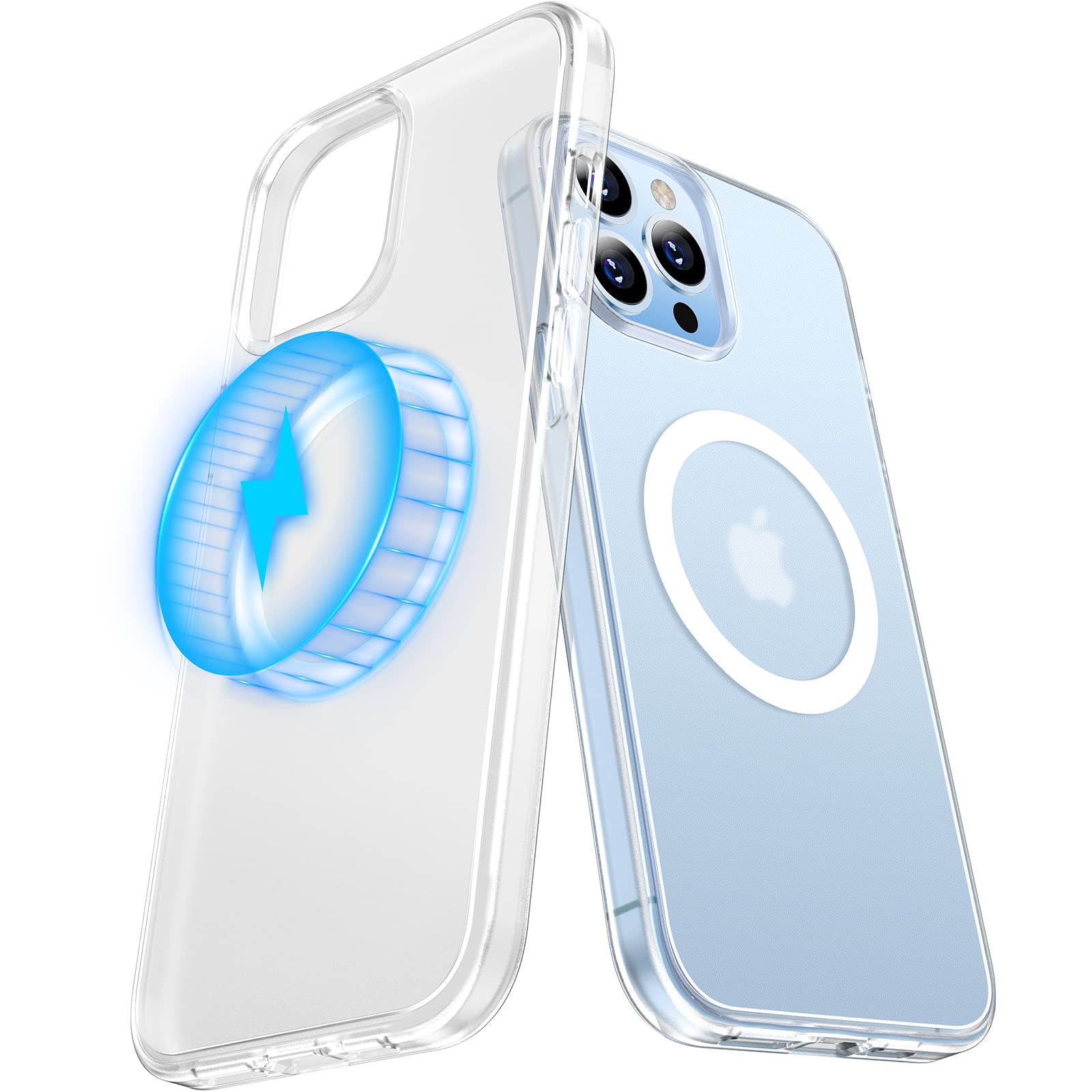 Meifigno Magnetic Case Designed for iPhone 13 Pro Max Case, [Military Grade Protection & Compatible with MagSafe], Translucent Matte Back with Soft Edge, for iPhone 13 Pro Max 6.7 Inch, White