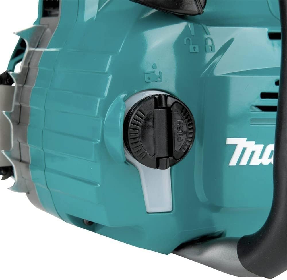 Makita 40V Max XGT 5.0Ah Brushless Lithium-Ion Battery with Built-In LED On/Off Switch, 18 Inch Cordless 42CC Gas Chain Saw Kit with Active Feedback-Sensing Technology