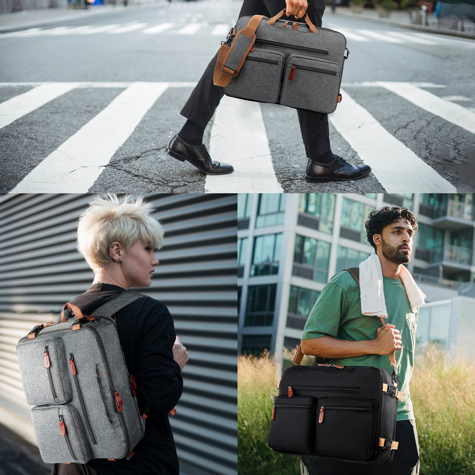 MOLNIA Laptop Backpack, 3 in 1 Laptop Backpack, 17.3 inch Computer Backpack, Multi-functional Laptop Bag, Business Casual Travel College, Men/Women,Grey