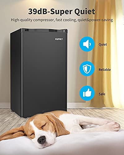 NA 3.2 Cu.Ft Single Door Mini Fridge, Compact Refrigerator Mini Refrigerator Small Drink Food Storage Machine for Dorm, Camper, Basement or Office (Black)