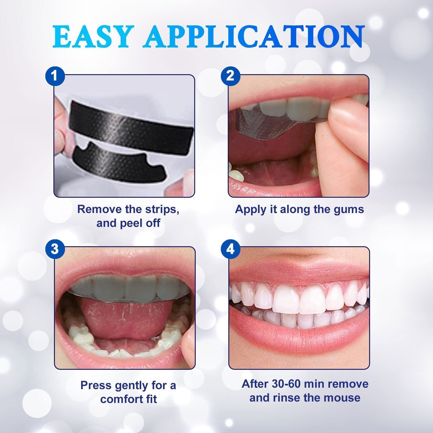 Teeth Whitening Strips, Whitening Strips, 28 Non-Sensitive Whitening Strips, Teeth Whitening Kit, 14 Sets Fast-Result Teeth Whitener, Peroxide Free Teeth Whitening Strips