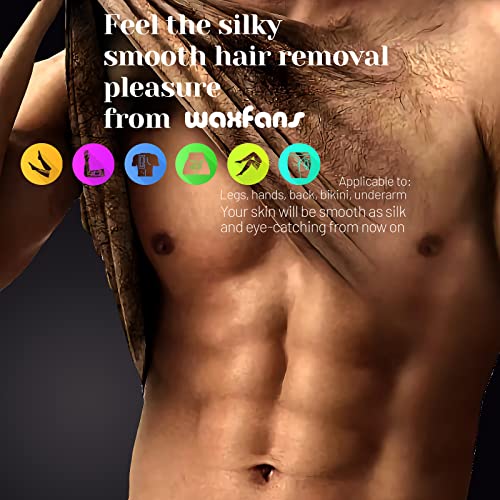 Waxfans Roll on Wax Kit for Men,Wax Warmer for Hair Removal,15min Wax Melter,at Home Waxing Kit,Wax Roller Kit for Full Body,Rose Wax Roller