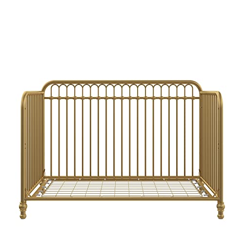 Little Seeds Raven 3-in-1 Convertible Metal Crib, JMPA Certified, Gold