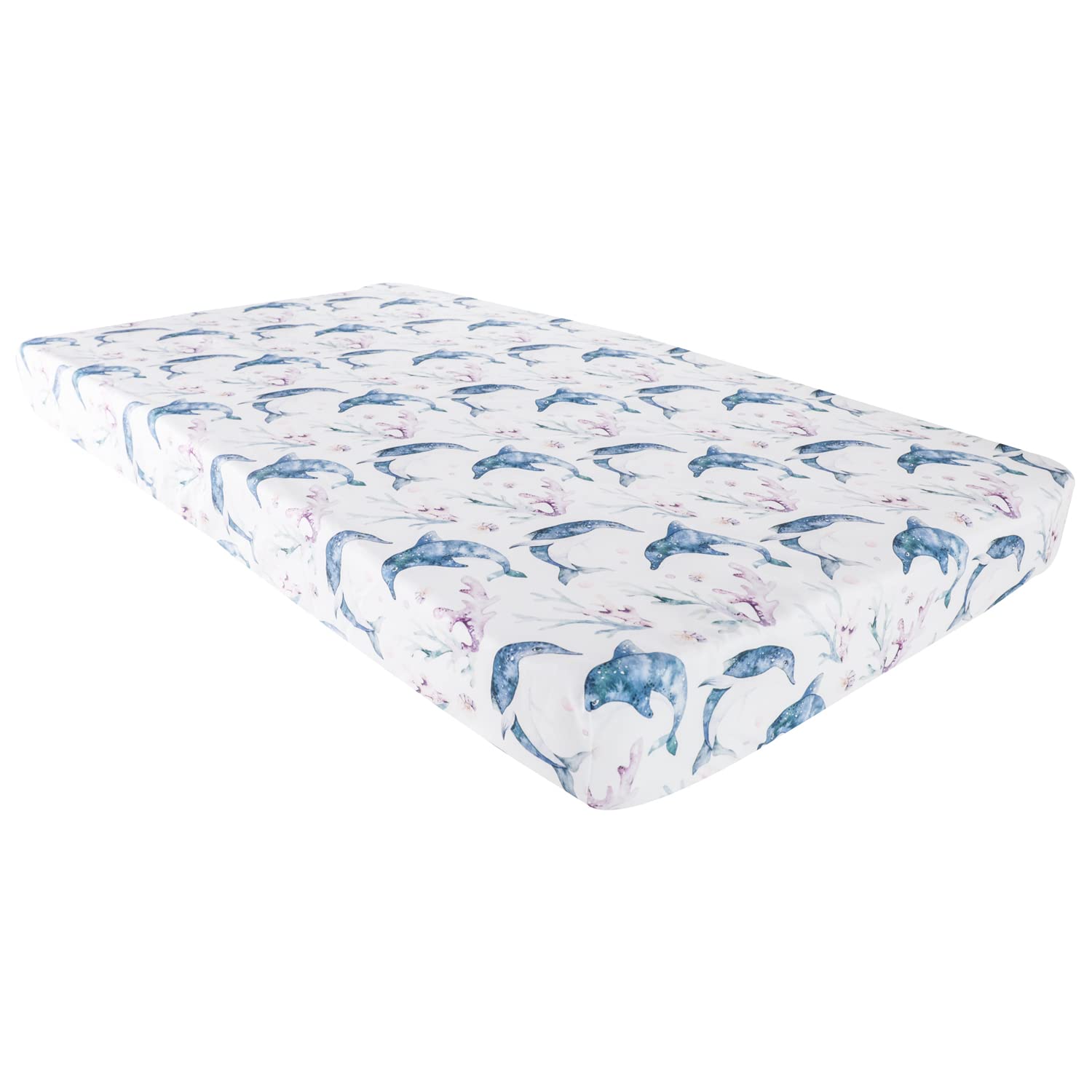 Sahaler Crib Sheet for Girl Boy Baby Polyester Fitted Crib Sheets for Standard Crib and Toddle Mattresses-Blue Whale...