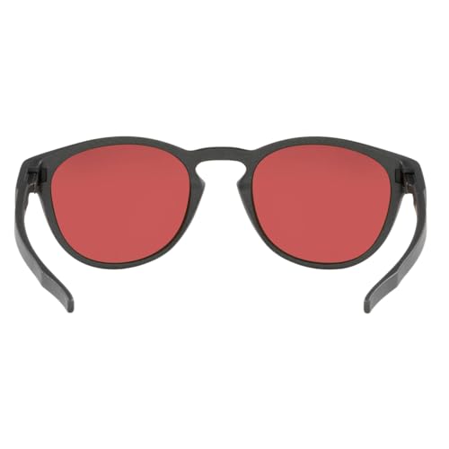 Oakley Men's OO9265 Latch Oval Sunglasses, Steel/Prizm Snow Sapphire, 53 mm