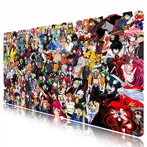 KINPLE Extended Large Gaming Mouse Pad, Full Desk Keyboard Mouse Pad, XXL Bigmouse Pad with Anime, Waterproof and Anti-Skid for Office Desk Decor . (35.4×15.75×0.1 inch)