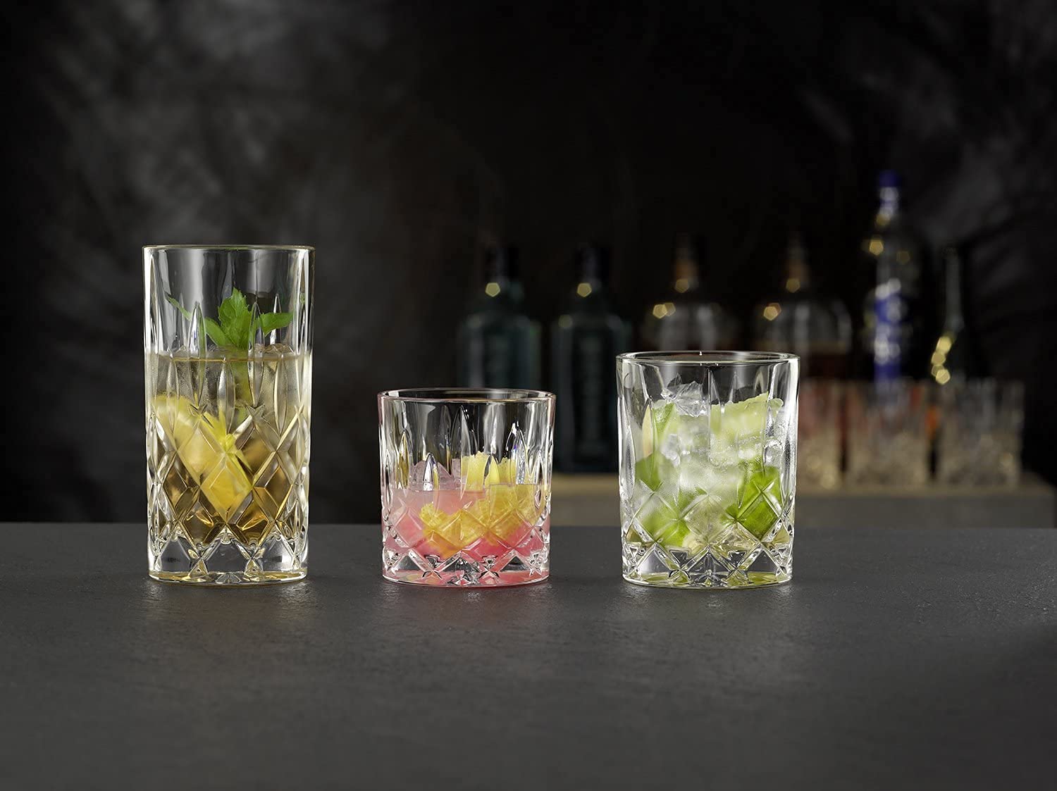 Nachtmann Brand Noblesse Collection, Single Old-Fashioned Glasses, Set of 4, Durable Crystal SOF Glass, Diamond Design, 245 ml/ 8.66-Ounce, Dishwasher Safe