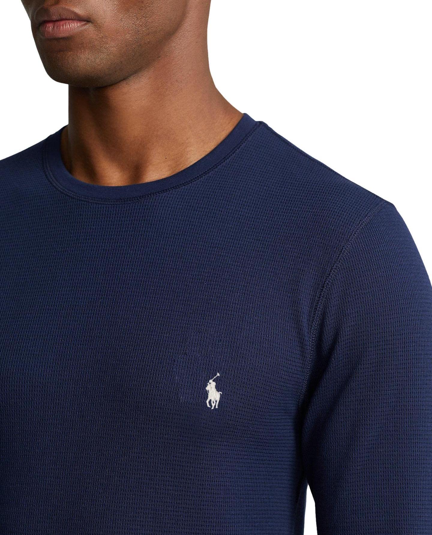 Polo Ralph Lauren Big&Tall Waffle Thermal Long Sleeve Crew-Neck T-Shirt, 2LT, Navy