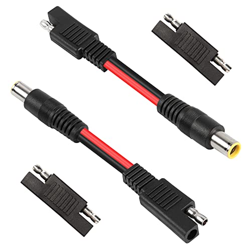 PNGKNYOCN SAE to DC 8mm Short Cable 10cm 14 AWG SAE Solar Connector to DC 8mm Male Connector Power Cable for Solar Generator Portable Solar Panelďź2-Packďź