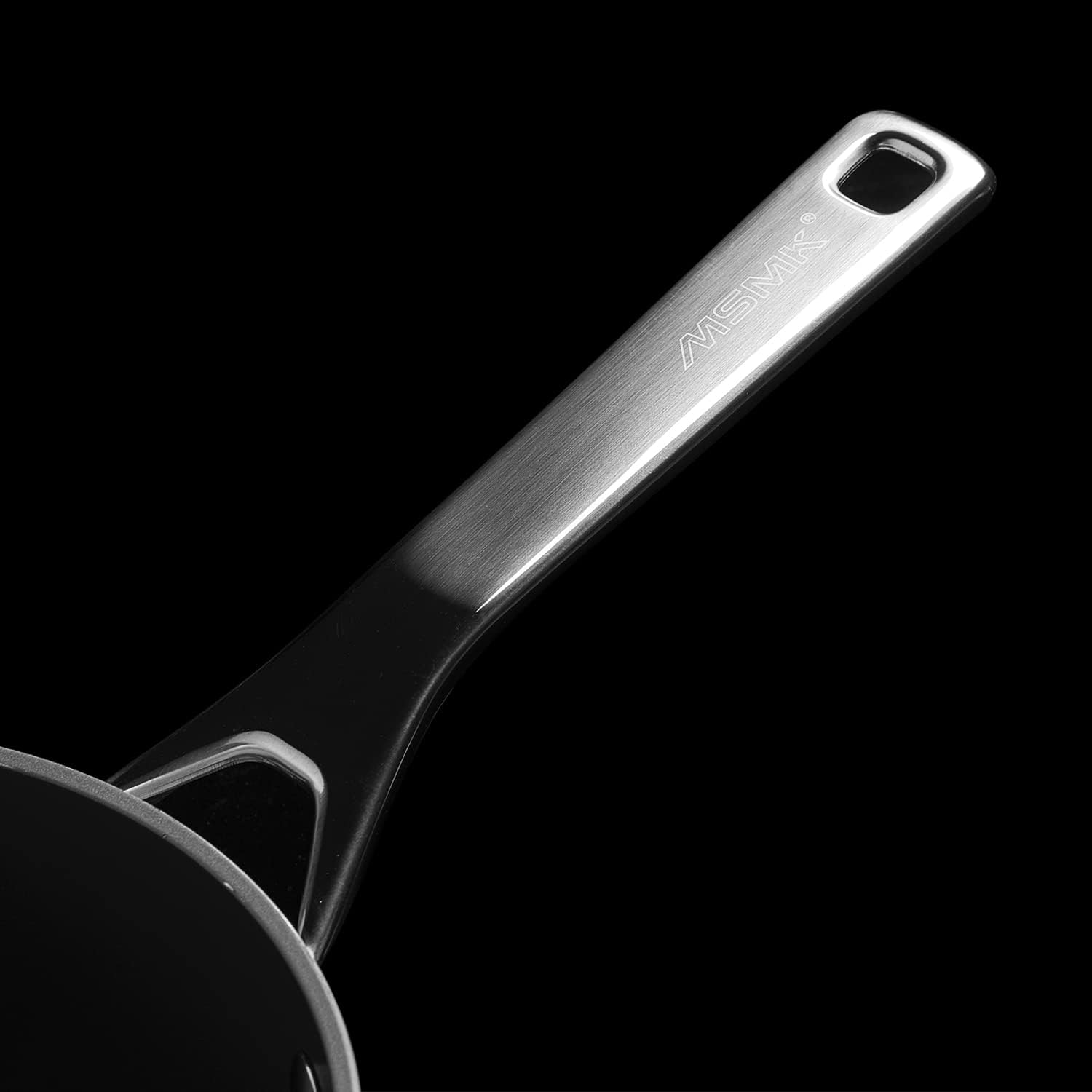 MsMk Non-Stick Small 8 Inch Enamel Frying Pan Grey - Stain-Resistant, Dishwasher Safe, Easy to Clean - Perfect for Runny Eggs, Steak, Avocado - Lightweight with Hollow Stainless Steel Handle